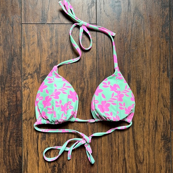 Princess Polly | Swim | Princess Polly Greenpink Floral Bikini Top ...